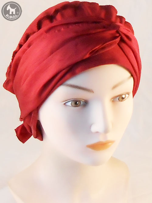 Béret turban rouge bubull.fr